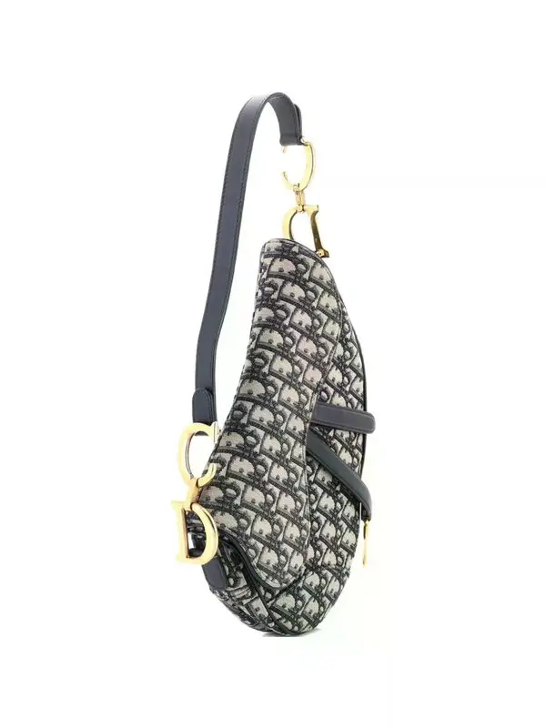 Dior Saddle Handbag Oblique Canvas Medium - Blue