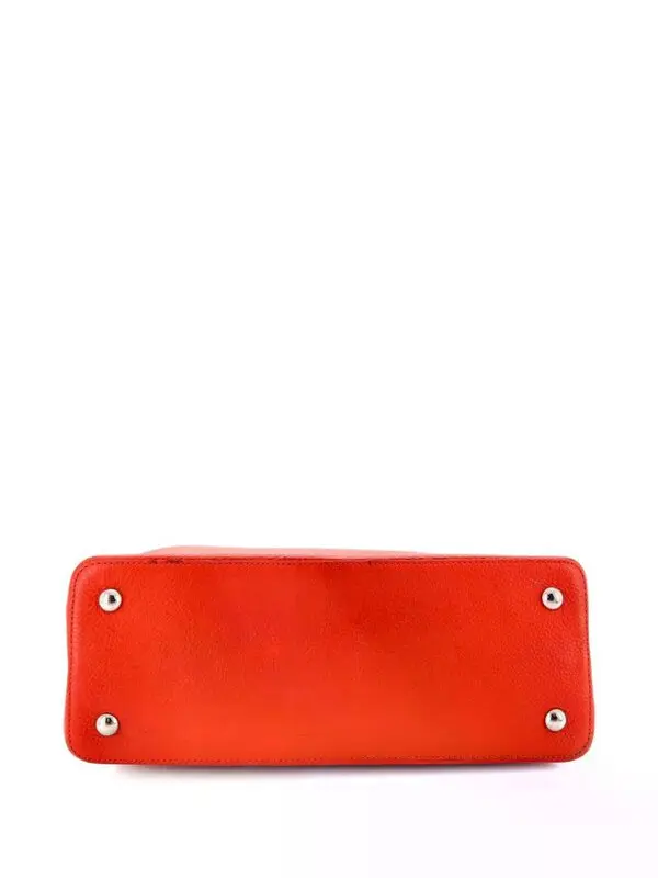 LOUIS VUITTON Capucines Leather Pm Satchel - Orange