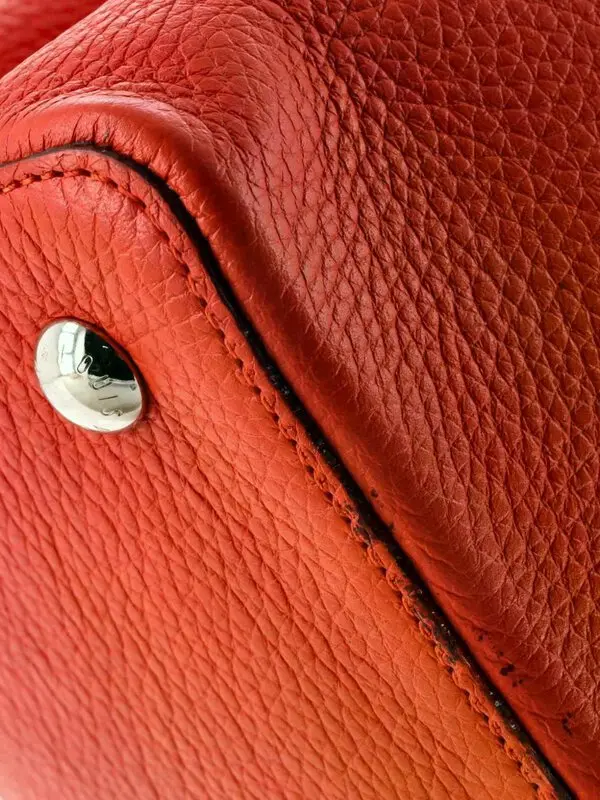 LOUIS VUITTON Capucines Leather Pm Satchel - Orange