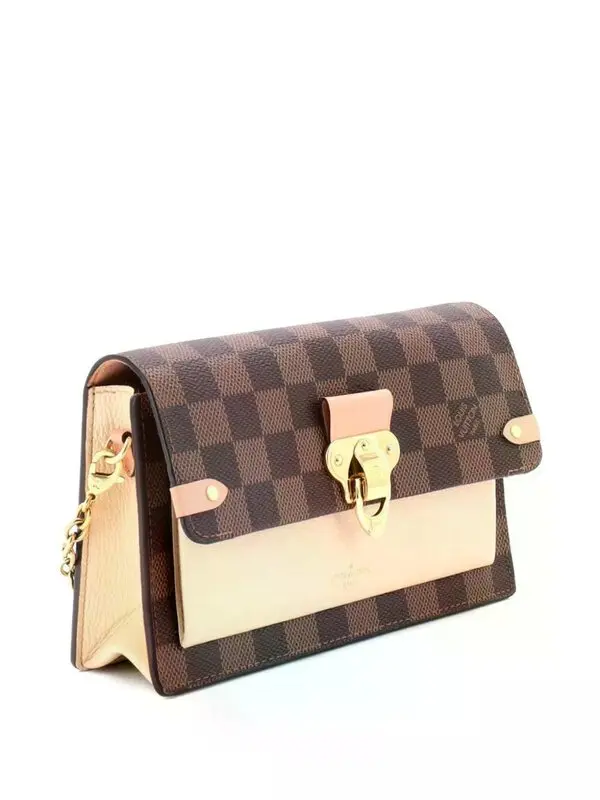 LOUIS VUITTON Vavin Chain Wallet Nm Damier With Leather Crossbody Bag - Brown