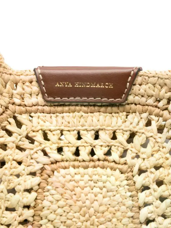 ANYA HINDMARCH Raffia Shoulder Bag With Bow Detail