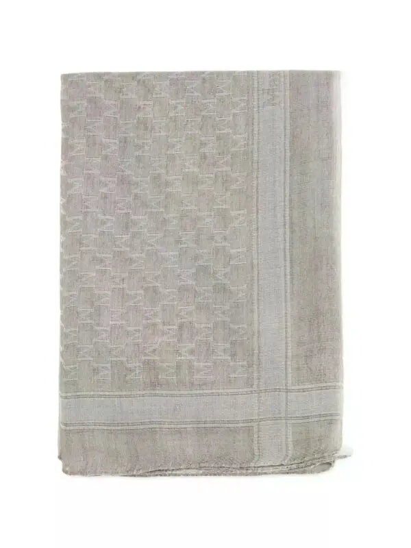 Max Mara Logo Pattern Scarf - Neutrals