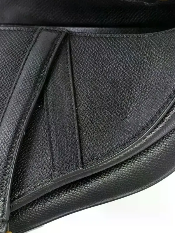 Dior Saddle Handbag Leather Mini Shoulder Bag - Black