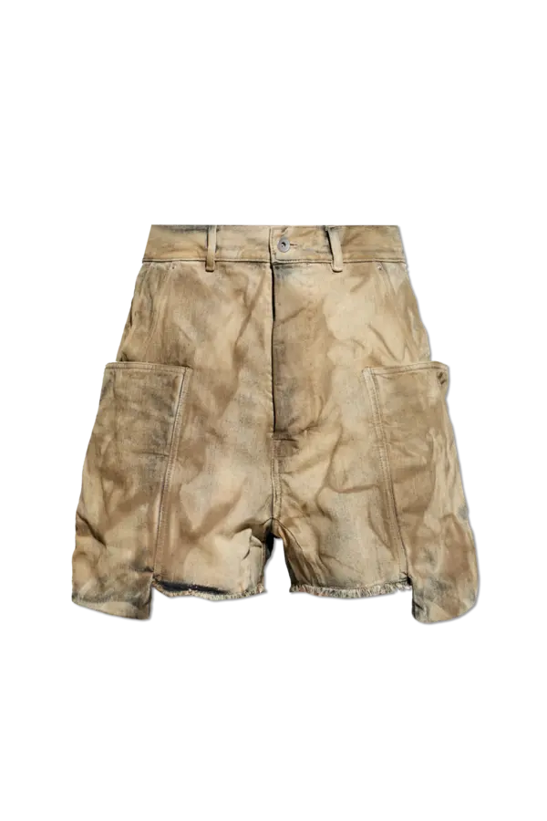 Rick Owens Vintage-effect Denim Shorts - Beige