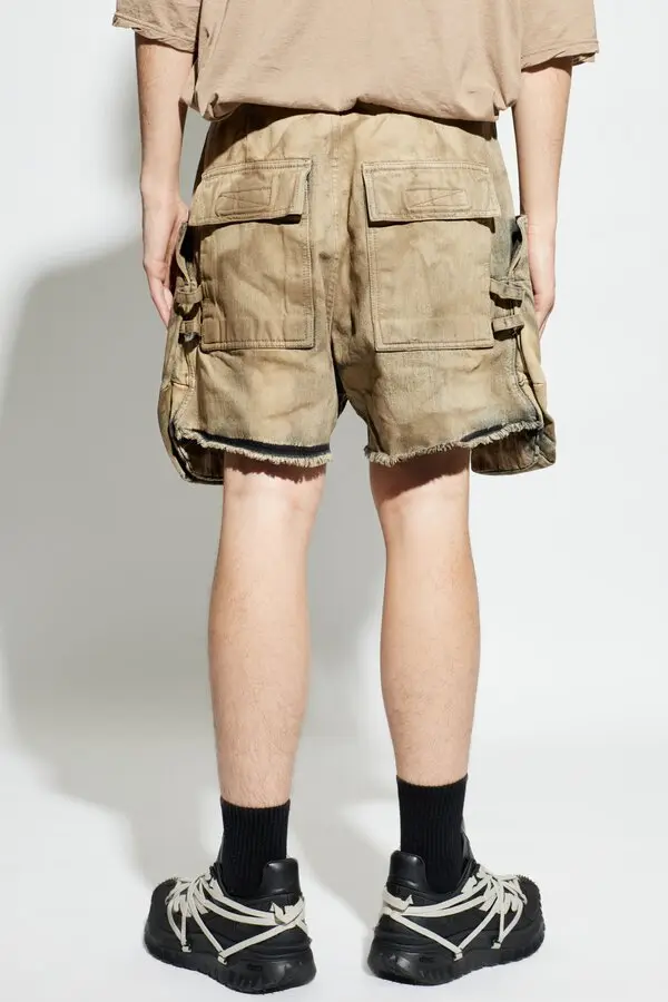Rick Owens Vintage-effect Denim Shorts - Beige