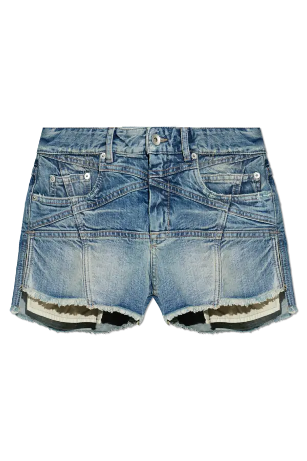 Rick Owens Vintage-effect Denim Shorts - Blue