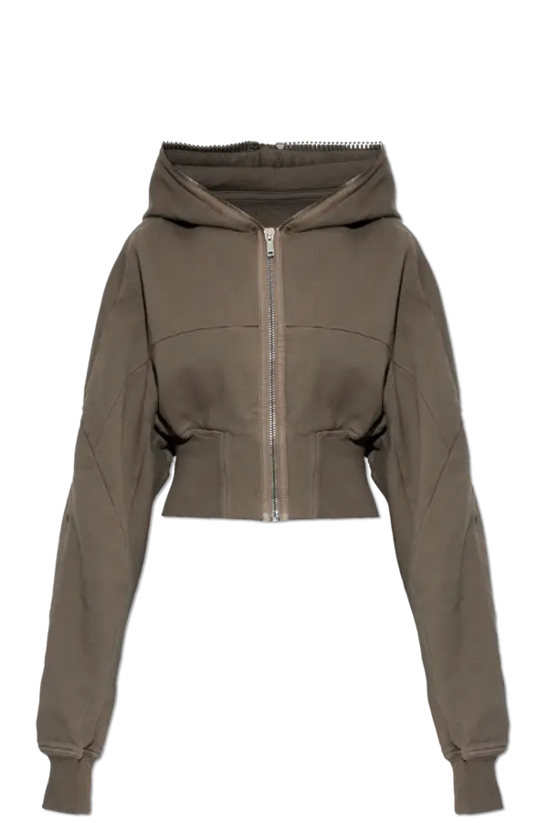 Rick Owens Cropped Hoodie - Brown