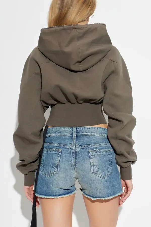 Rick Owens Cropped Hoodie - Brown
