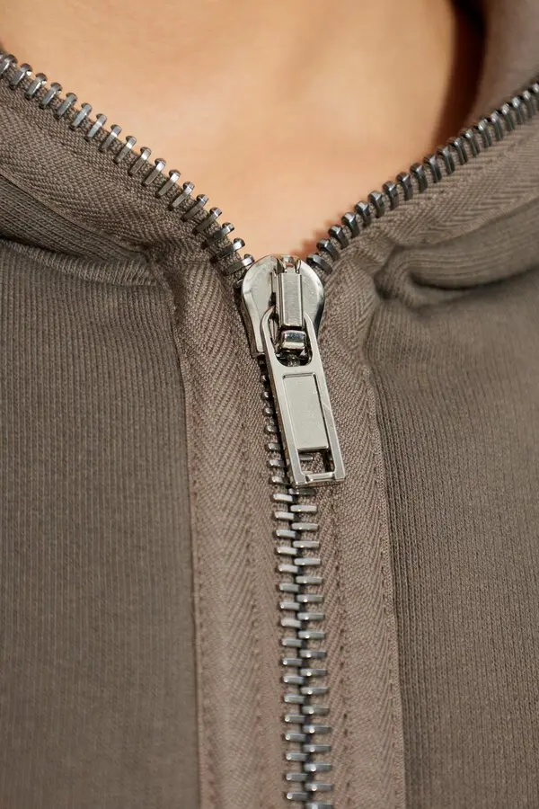 Rick Owens Cropped Hoodie - Brown