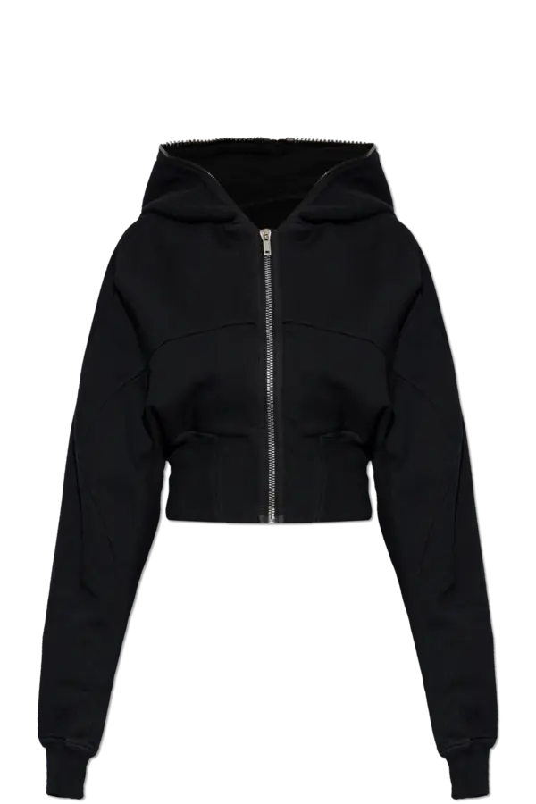 Rick Owens Short Hooded Sweatshirt - Black