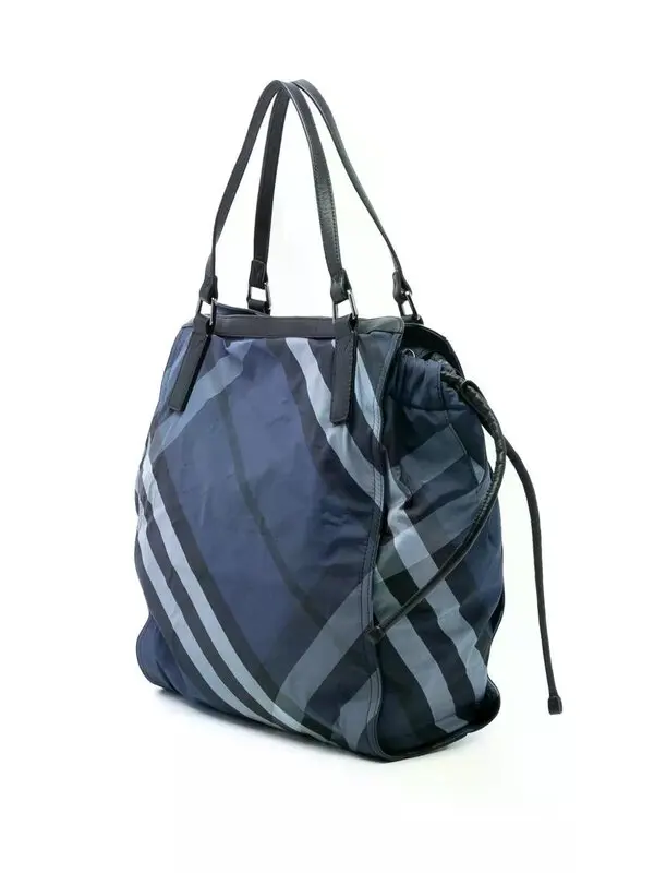 Burberry Supernova Check Nylon Buckleigh Tote Bag - Blue