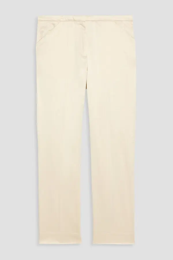 TOTEME Cotton-blend Poplin Straight-leg Pants - Ecru