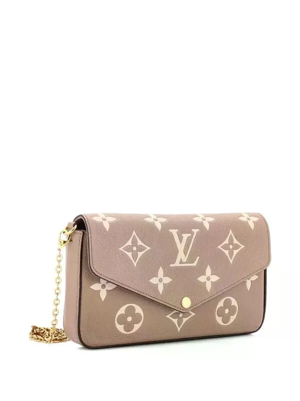 LOUIS VUITTON Felicie Pochette Bicolor Monogram Empreinte Giant Crossbody Bag - Neutrals