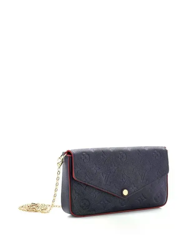 LOUIS VUITTON Felicie Pochette Monogram Empreinte Leather Crossbody Bag - Blue