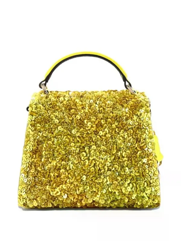 Valentino Garavani V Sling Top Handle Sequins Mini Satchel - Yellow