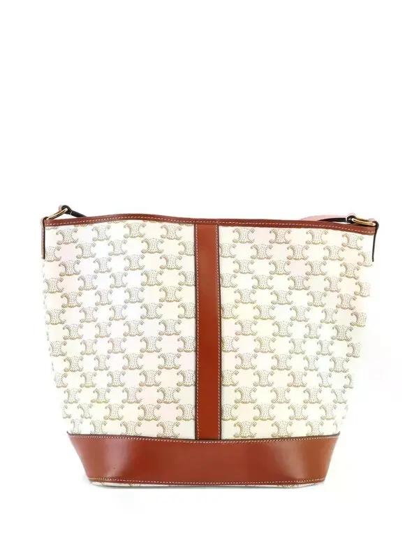 Celine Triomphe Coated Canvas Medium Bucket Bag - Neutrals