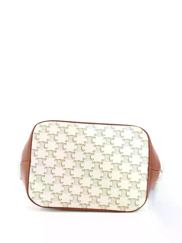 Celine Triomphe Coated Canvas Medium Bucket Bag - Neutrals