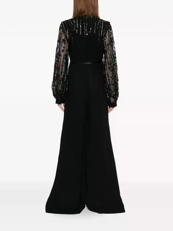 SAIID KOBEISY Crepe Beaded Jumpsuit