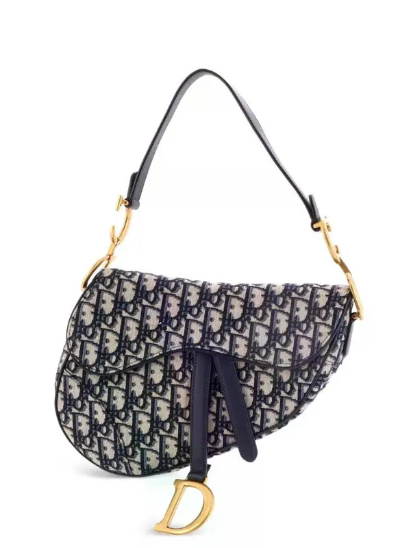 Dior Saddle Handbag Oblique Canvas Medium - Blue