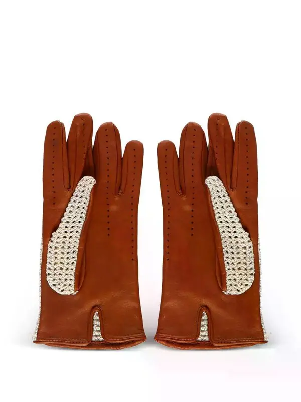 FAY Crochet Leather Gloves