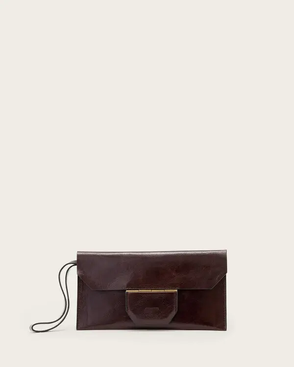 ALLSAINTS Ursa Leather Coin Purse - Brown