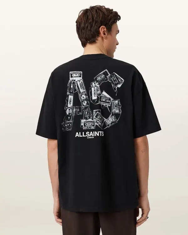 ALLSAINTS Mixtape Oversized Graphic T-shirt - Jet Black