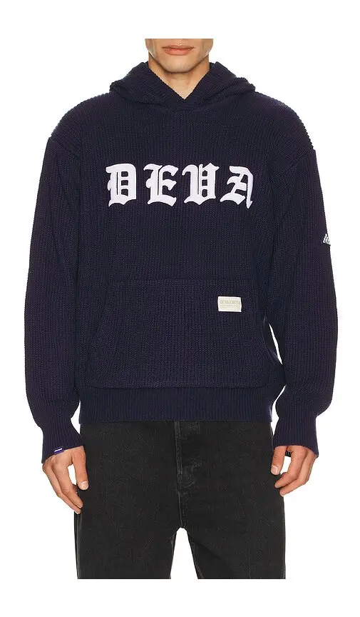 DEVA STATES Blackletter Knitted Hoodie