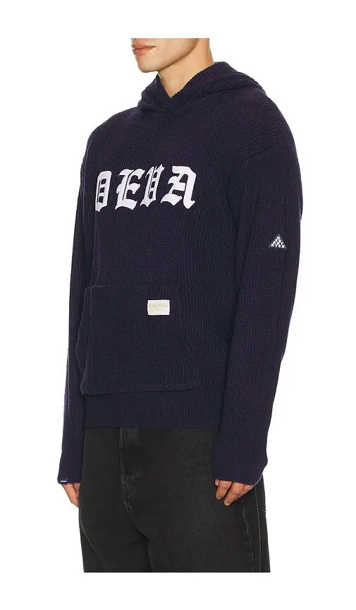 DEVA STATES Blackletter Knitted Hoodie