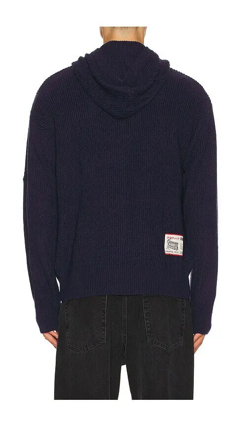 DEVA STATES Blackletter Knitted Hoodie