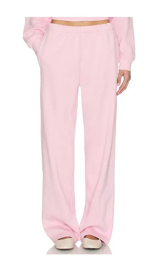SKIMS Cotton Fleece Classic Straight Leg Pant In Pink - Halite