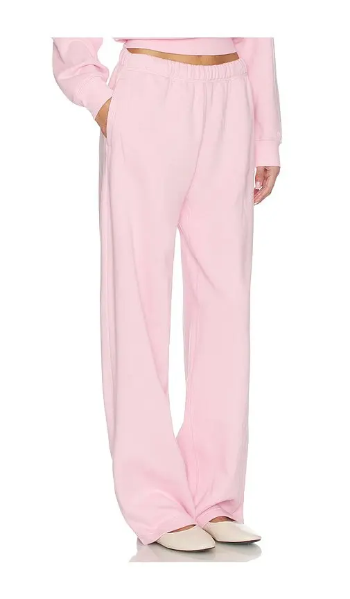 SKIMS Cotton Fleece Classic Straight Leg Pant In Pink - Halite