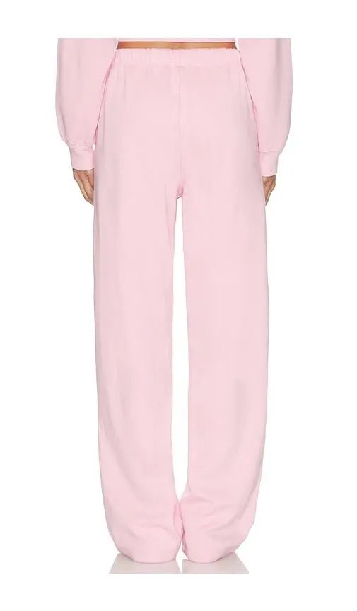SKIMS Cotton Fleece Classic Straight Leg Pant In Pink - Halite