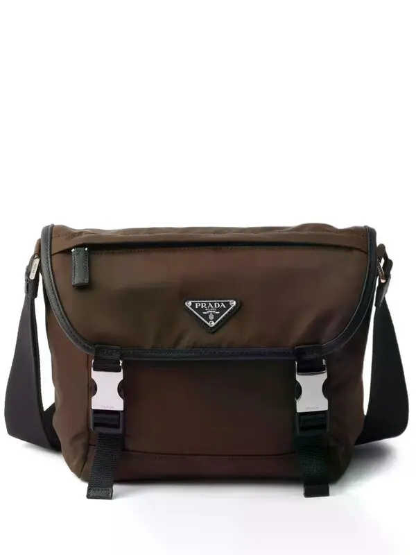 Prada Logo-plaque Shoulder Bag - Brown