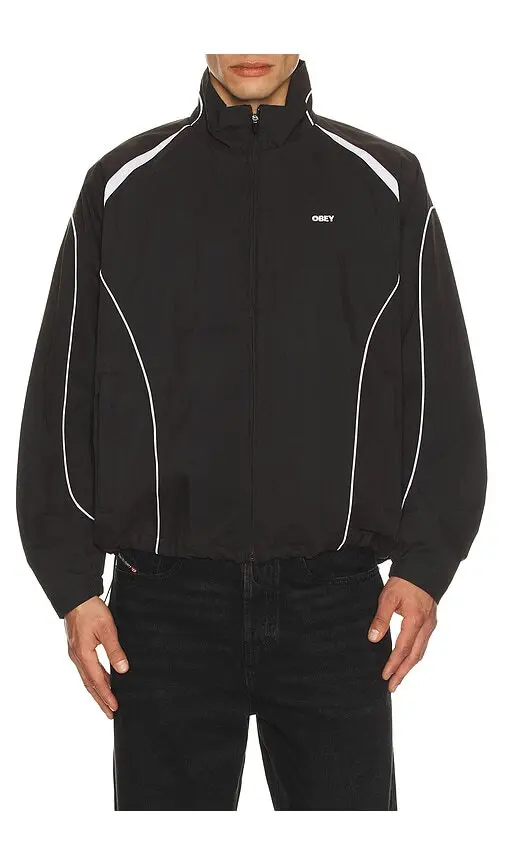 Obey Practice Windbreaker In Black