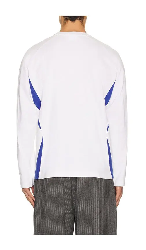 Obey League Long Sleeve Tee In White