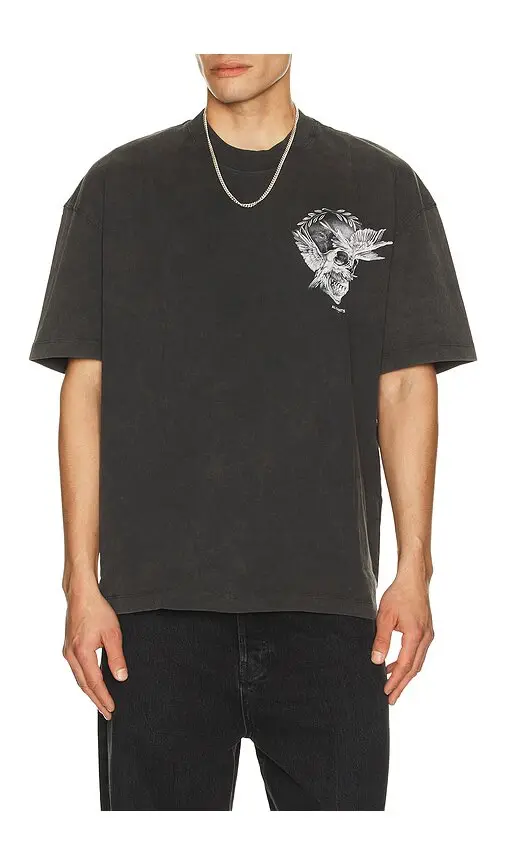 ALLSAINTS Mysteries Tee In Charcoal - Washed Black