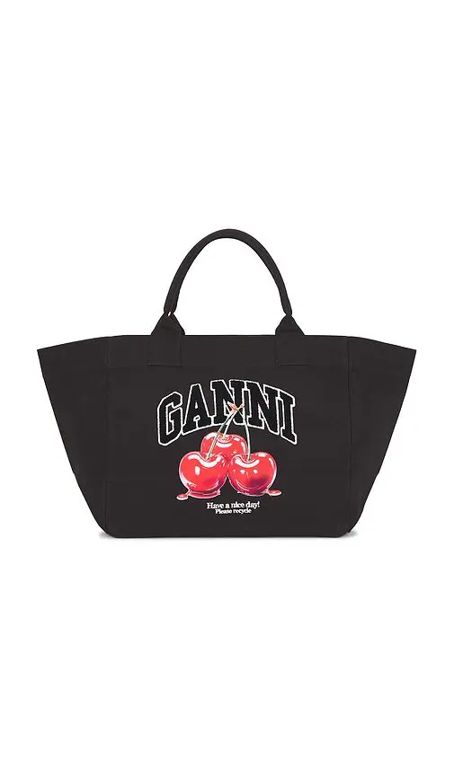 GANNI Shopper Xxl Cherry Printed Tote - Phantom