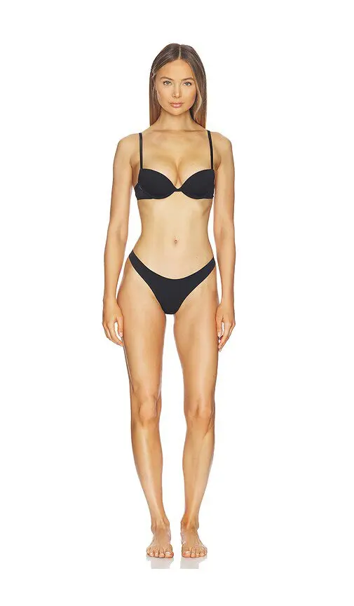 Fleur Du Mal Le Stretch Micro Multifit Thong - Black