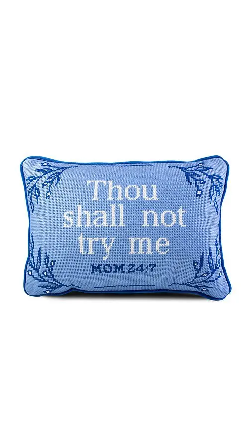 FURBISH Try Me Needlepoint Pillow In Baby Blue - N,a