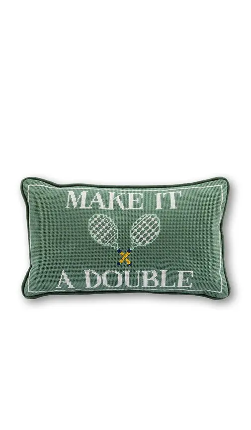 FURBISH Make It A Double Needlepoint Pillow In Green - N,a
