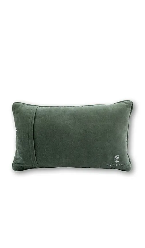 FURBISH Make It A Double Needlepoint Pillow In Green