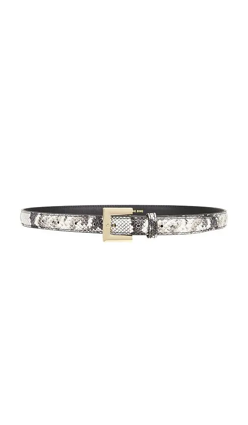 ANINE BING Nicola Belt - Black & White Snake
