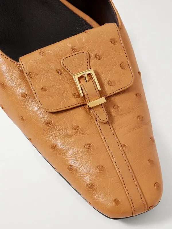 Khaite Celia Pocket Ostrich Pumps - Brown