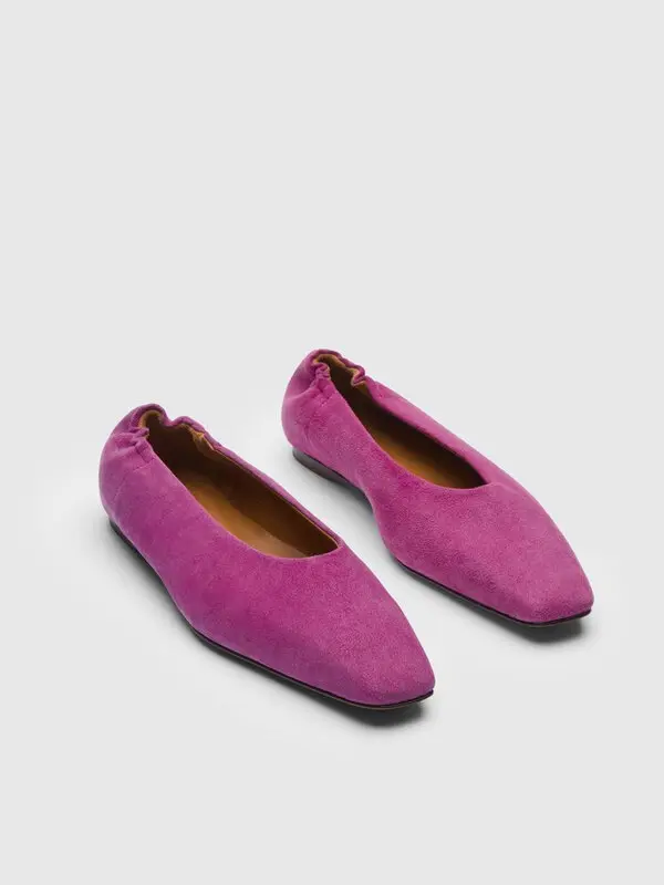 ATP ATELIER Moena Suede Ballerina Flats - Supernova