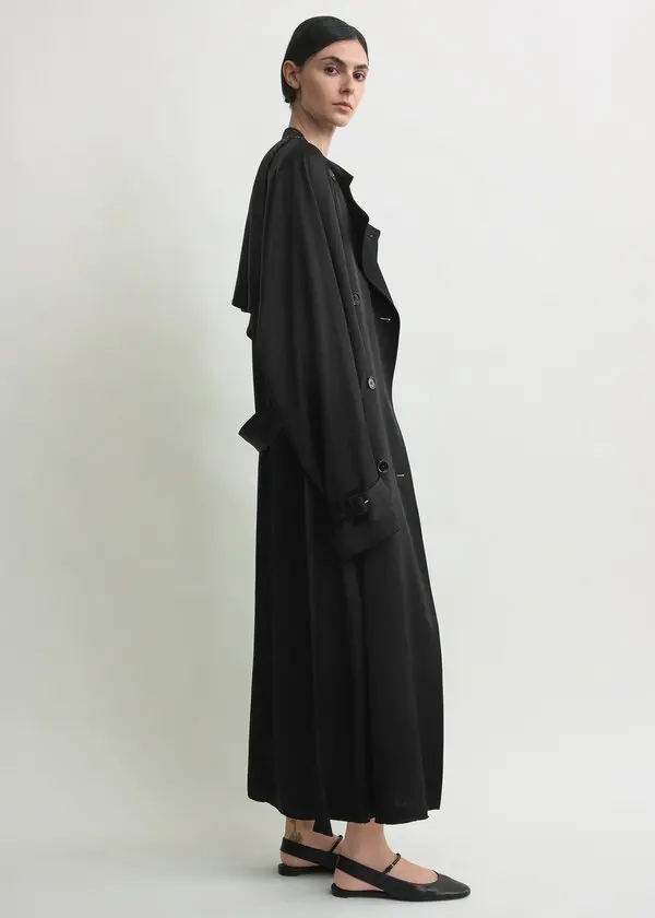 TOTEME Draped Satin Trench - Black