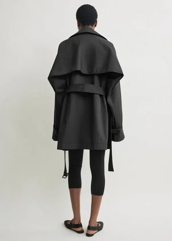 TOTEME Washed Cotton Trench - Black