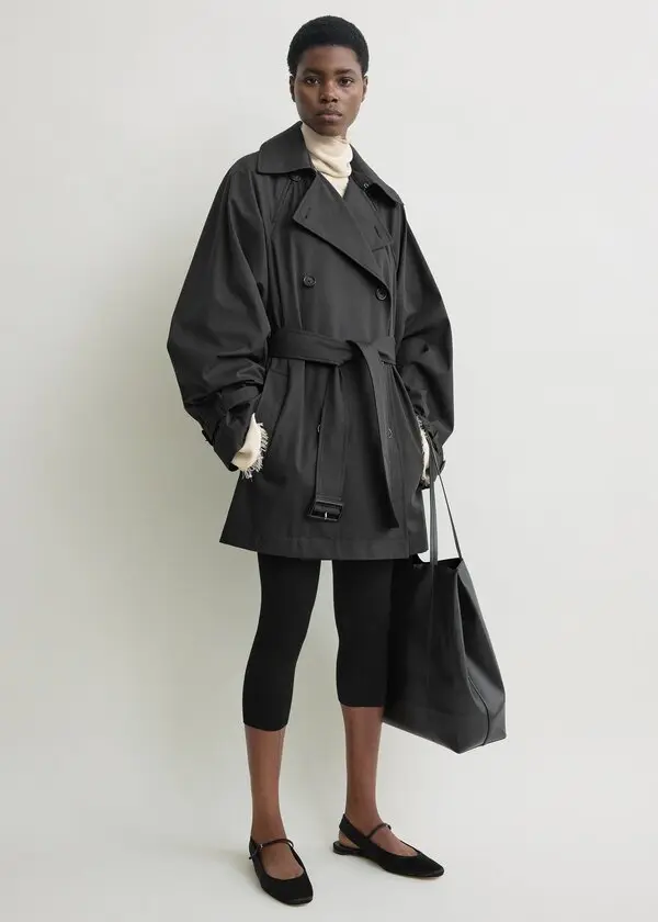 TOTEME Washed Cotton Trench - Black