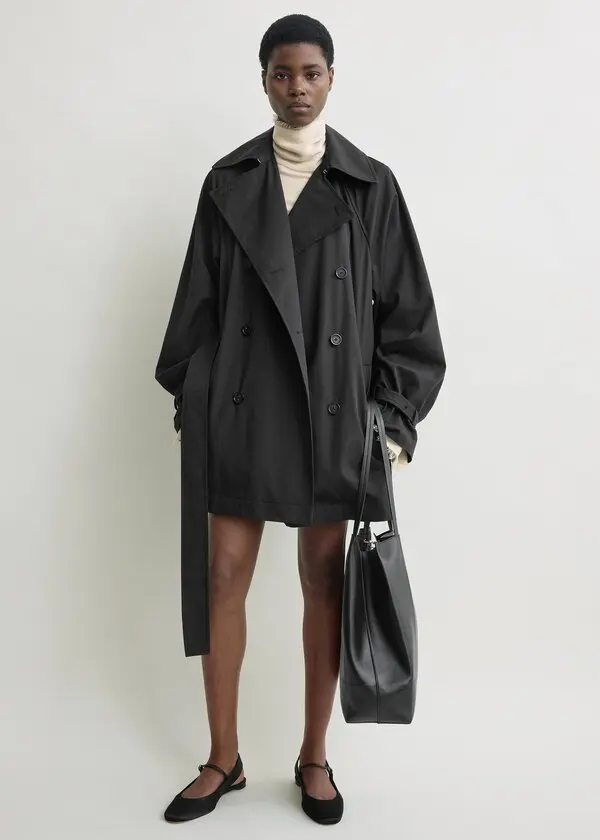 TOTEME Washed Cotton Trench - Washed Black