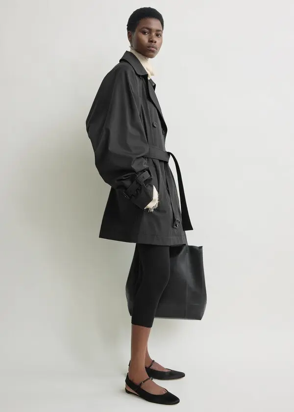 TOTEME Washed Cotton Trench - Washed Black