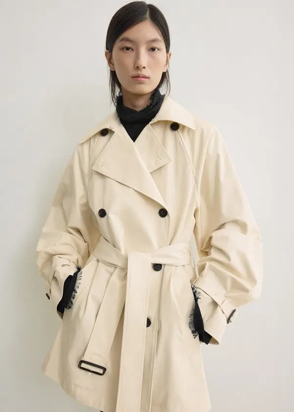 TOTEME Washed Cotton Trench - Stone